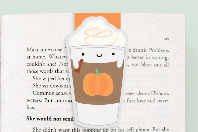 Pumpkin Spiced Latte Magnetic Bookmark jumbo - Etsy