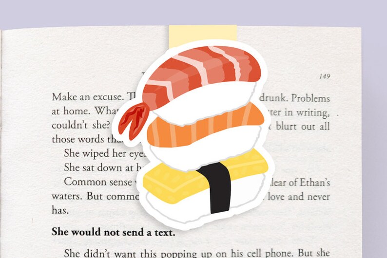 Sushi Magnetic Bookmark jumbo - Etsy