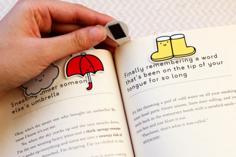 Rainy Day Magnetic Bookmarks (mini 4 Pack) - Etsy