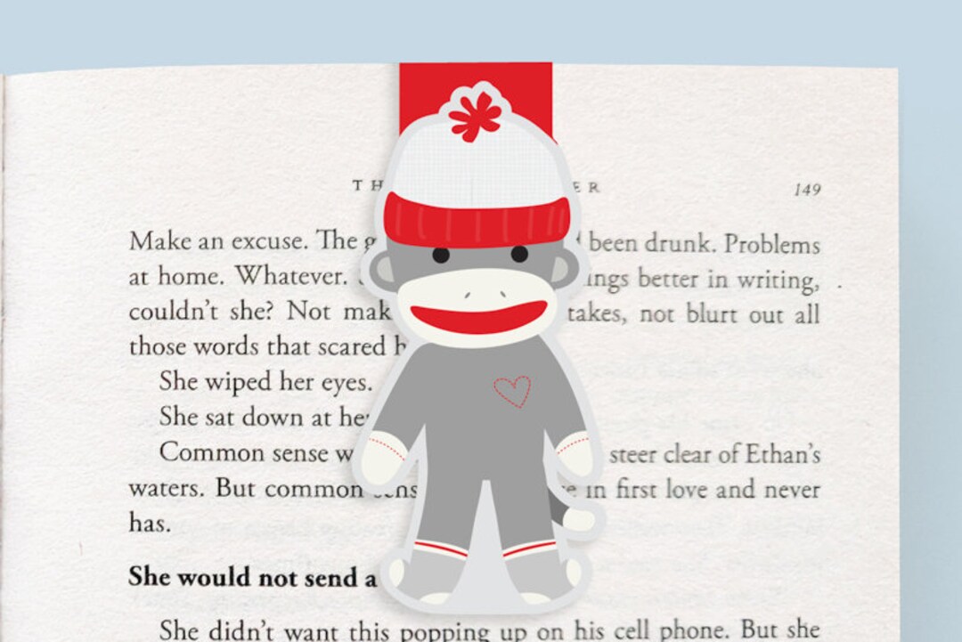 Sock Monkey Magnetic Bookmark (jumbo) - Etsy
