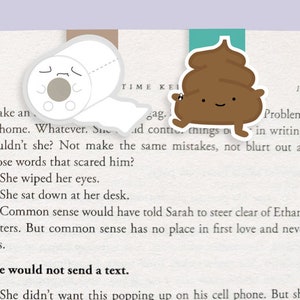 Poop and Toilet Paper Magnetic Bookmarks (mini 2 Pack) - Etsy