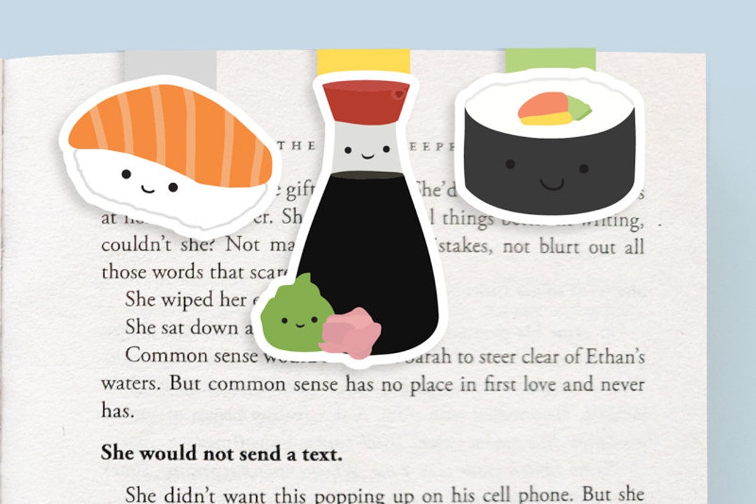 Sushi Magnetic Bookmarks mini 3 Pack - Etsy