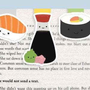 Sushi Magnetic Bookmarks mini 3 Pack - Etsy