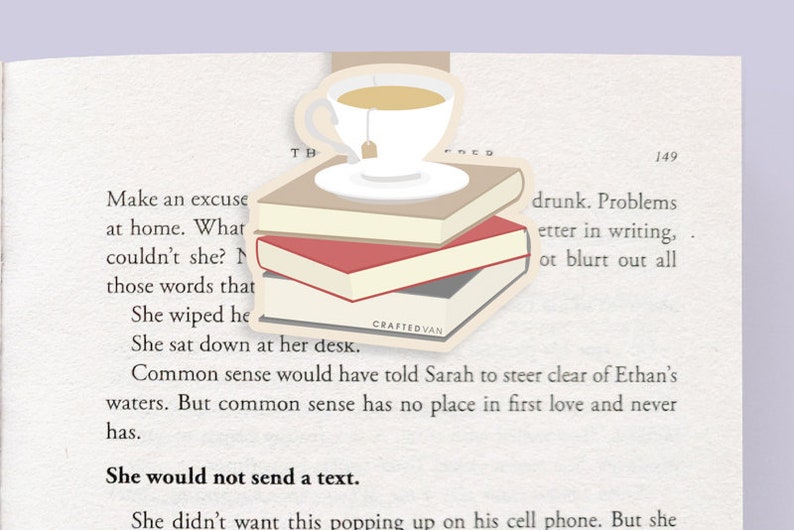 Tea on Books Magnetic Bookmark jumbo - Etsy