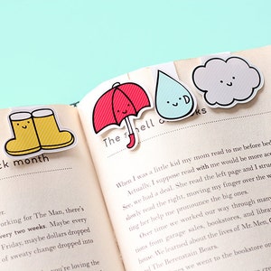 Rainy Day Magnetic Bookmarks (mini 4 Pack) - Etsy