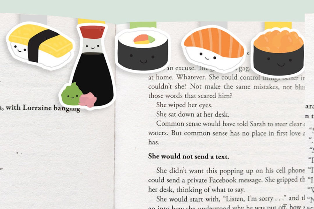 Sushi Magnetic Bookmarks (mini 5 Pack) - Etsy