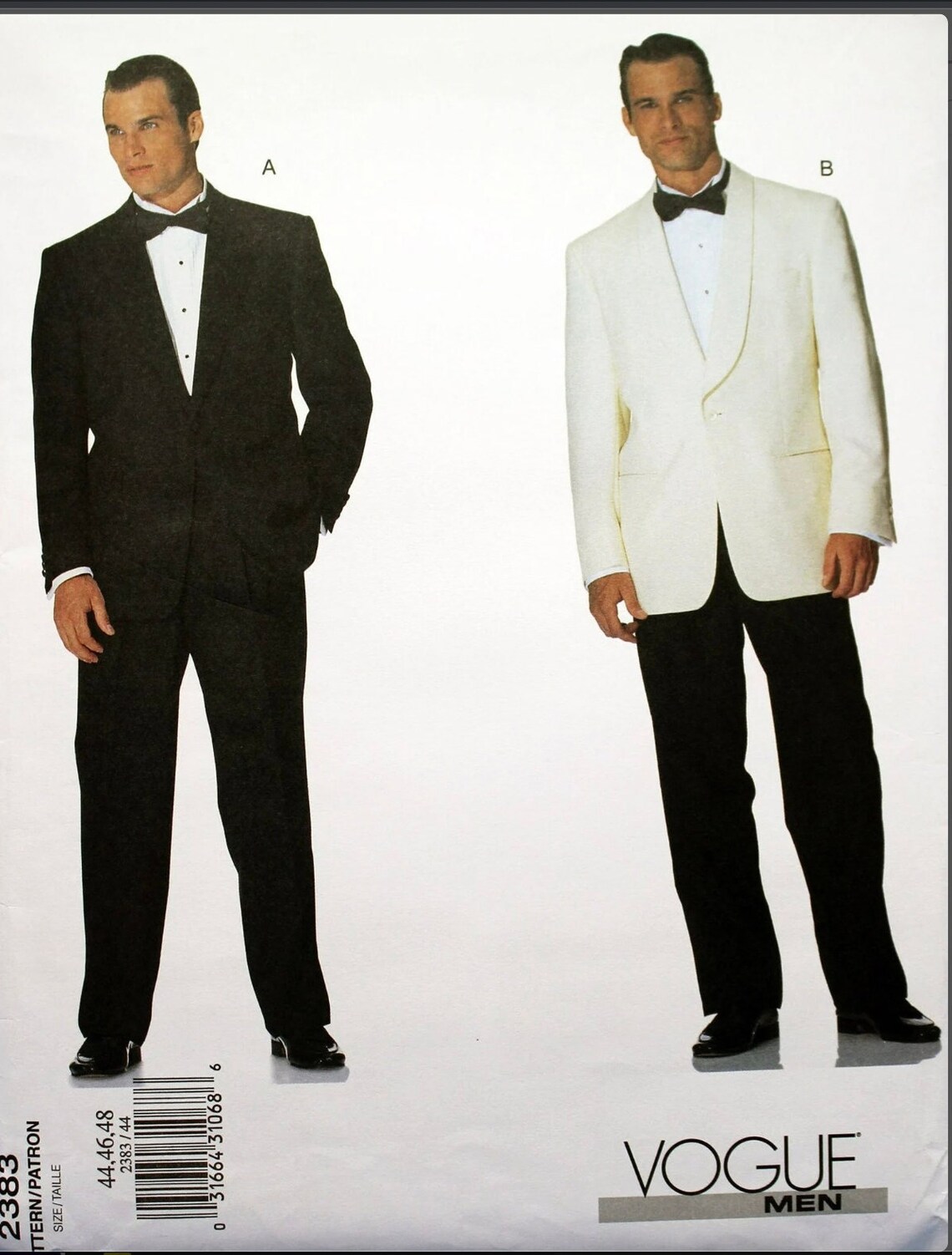 Vogue 2383 Sewing Pattern Men's Tuxedo Jacket & Pants Men's Formal Wear ...