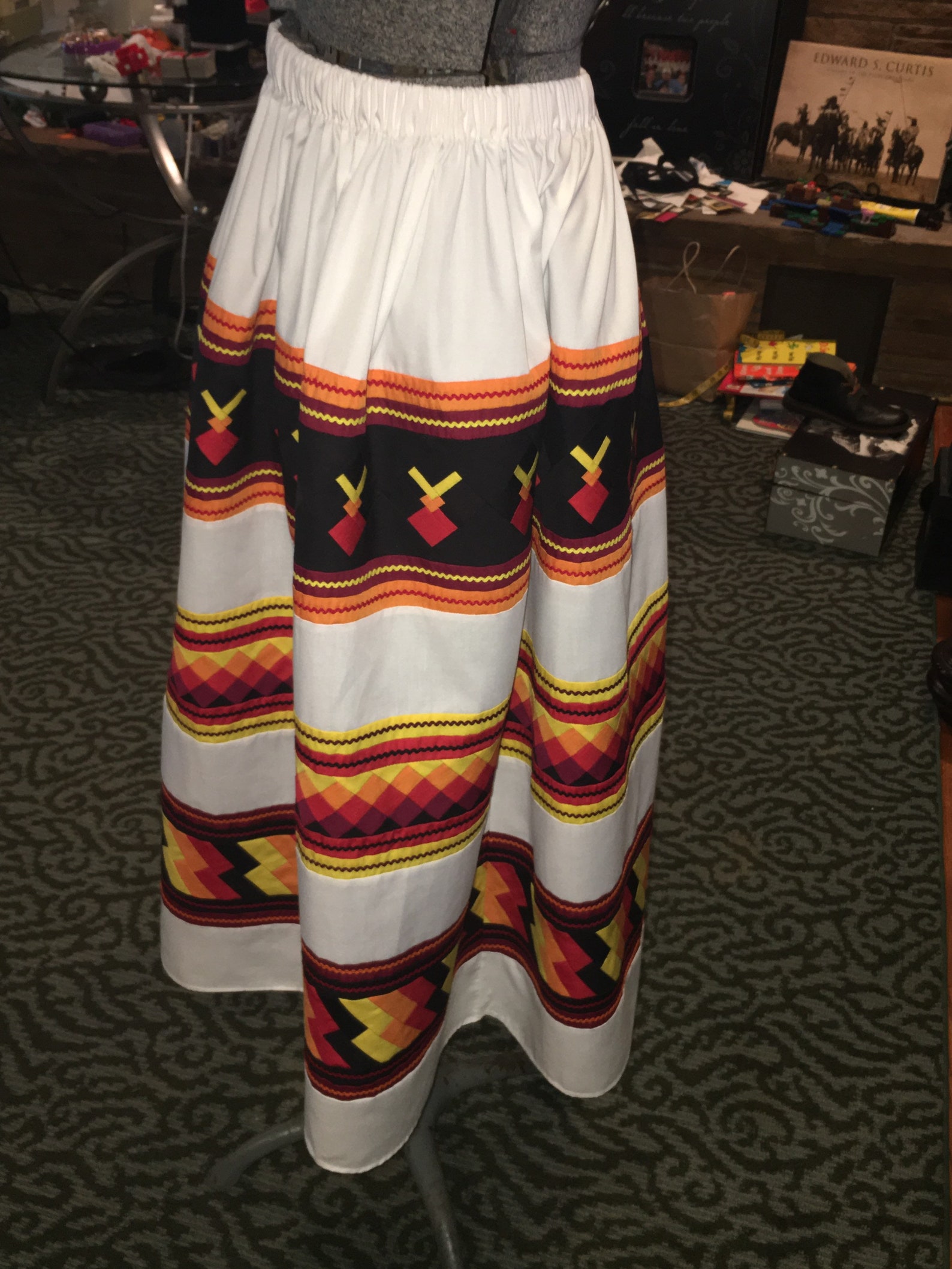 New Seminole Patchwork Skirt Featuring Fire Colors - Etsy