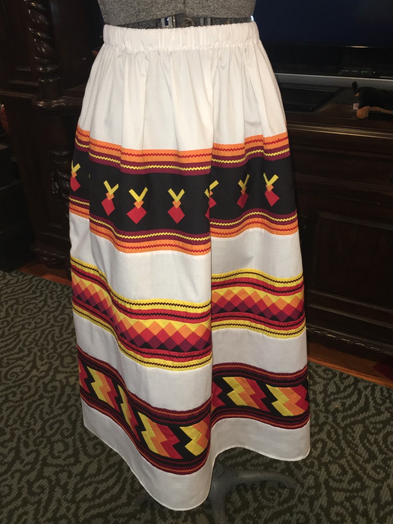 New Seminole Patchwork Skirt Featuring Fire Colors - Etsy