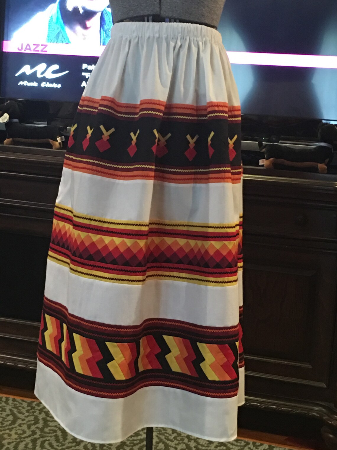 New Seminole Patchwork Skirt Featuring Fire Colors - Etsy