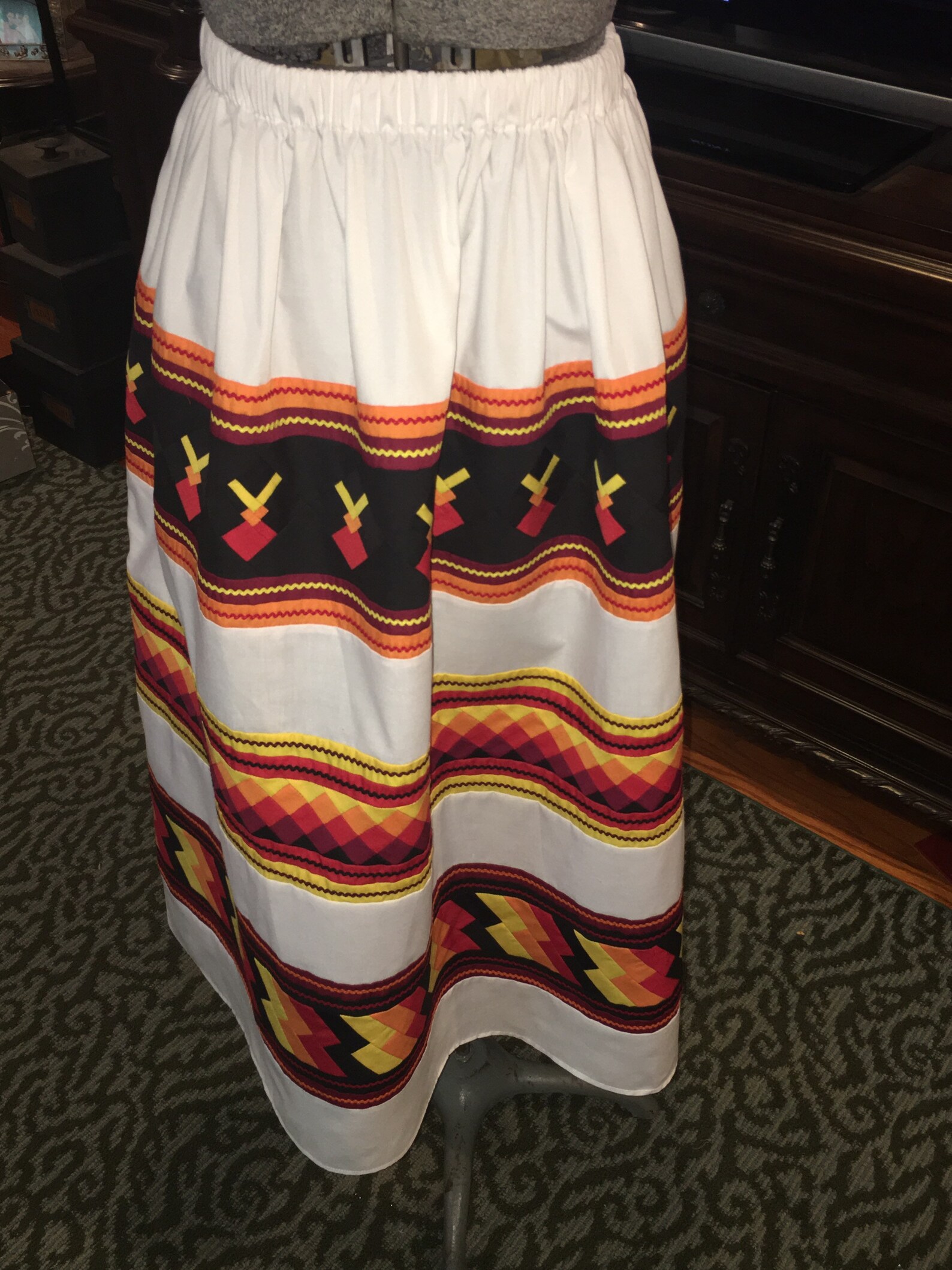 New Seminole Patchwork Skirt Featuring Fire Colors - Etsy