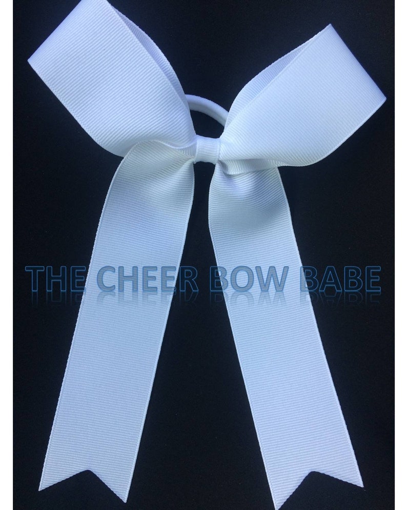 White Cheer Bow With Long Tails Personalized Dance Soccer Softball ...