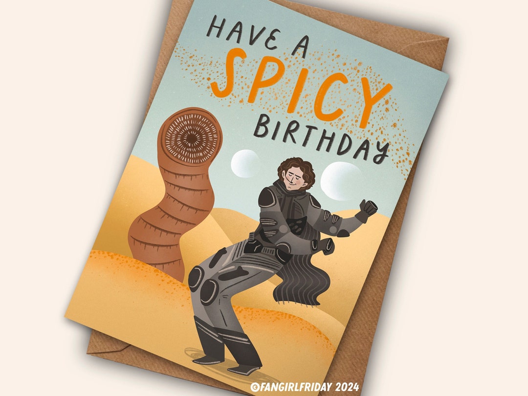 Funny Dune Movie Inspired Birthday Card With Timothée Chalamet, Paul ...