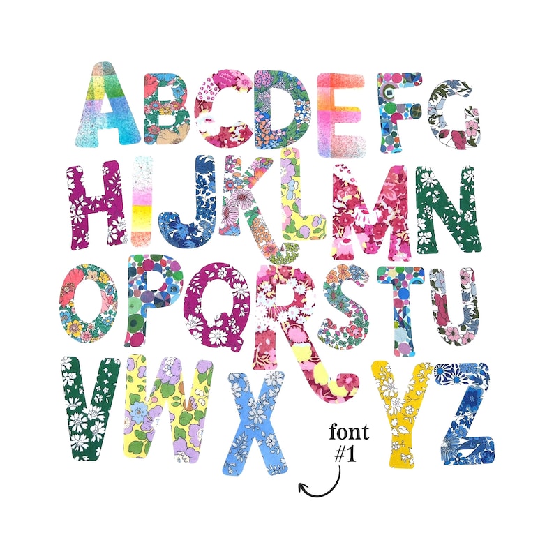 Liberty Fabric Alphabet Set: Ideal for Personalizing Craft Projects ...