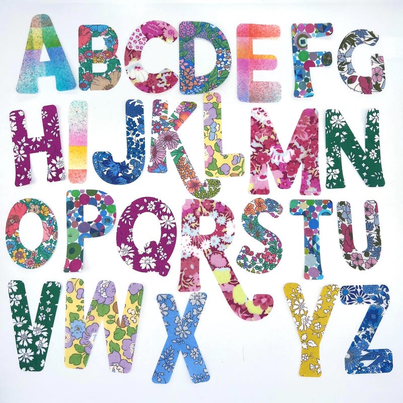 Liberty Alphabet Iron on Letters - Etsy