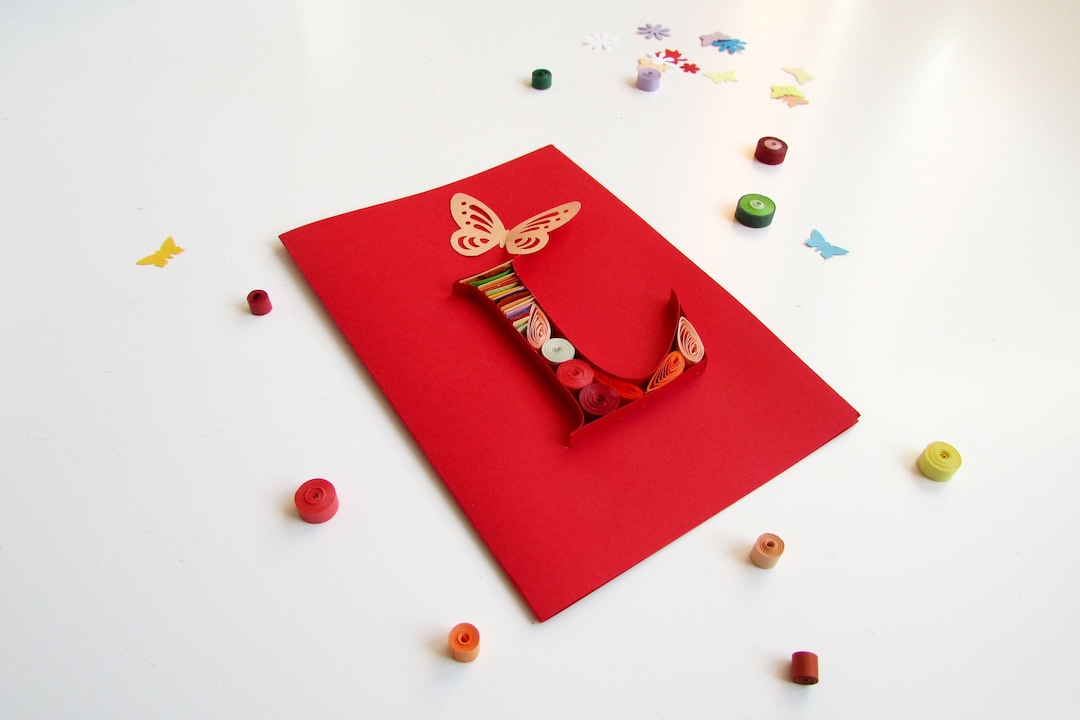 Rolling Paper Quilling Art 3D Block Letters L Custom Stationary, 40th ...