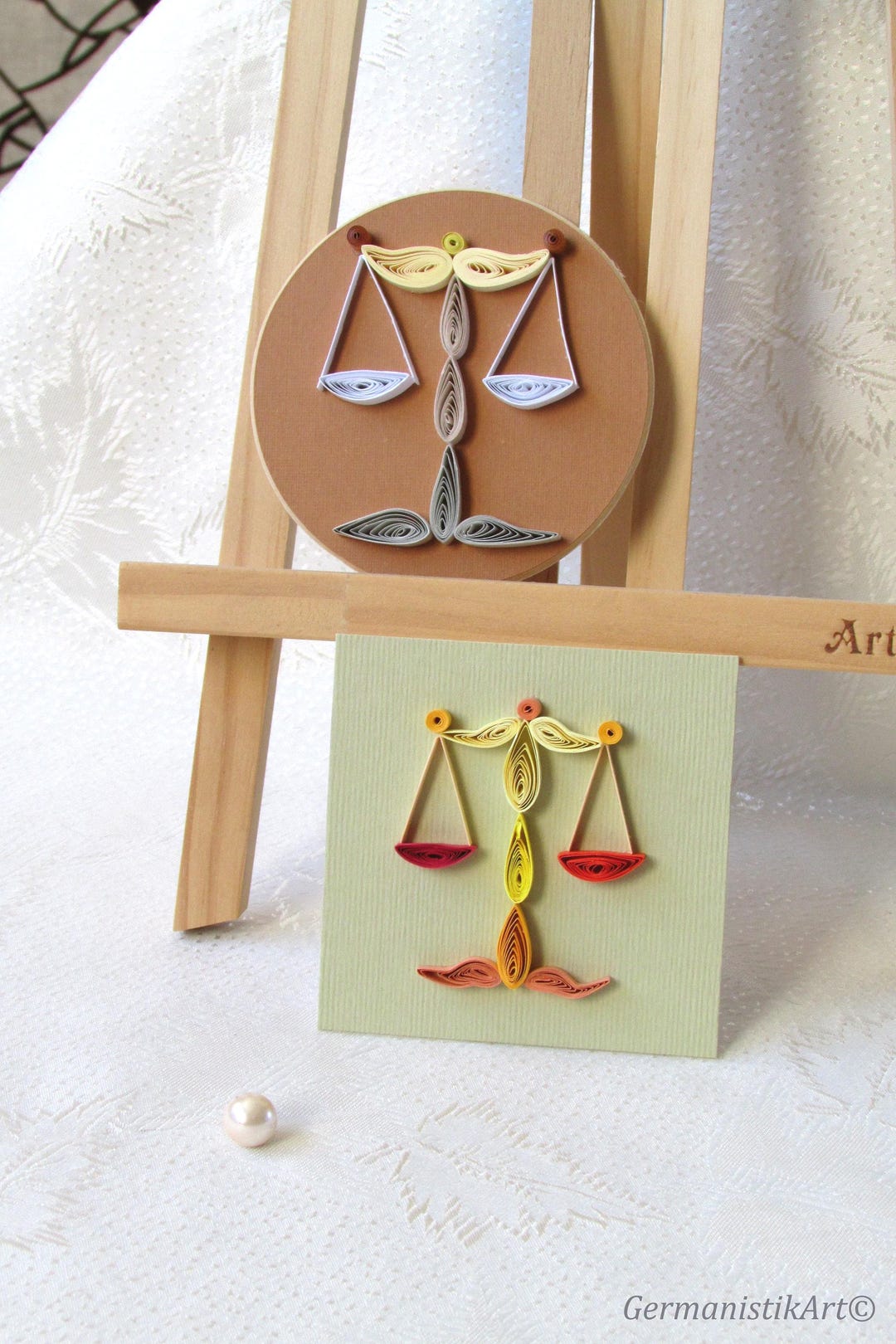 Paper Quilling Libra Zodiac Sign Magnet Set, Modern Kitchen Decor, 40th ...