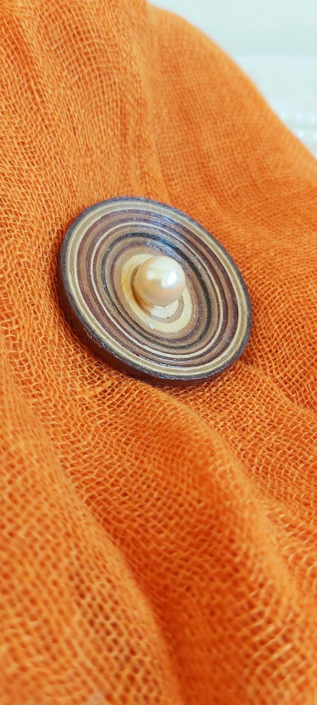 Paper Quilling Geometry Disc Shawl Pearl Brooch Collar Pin, Craft ...