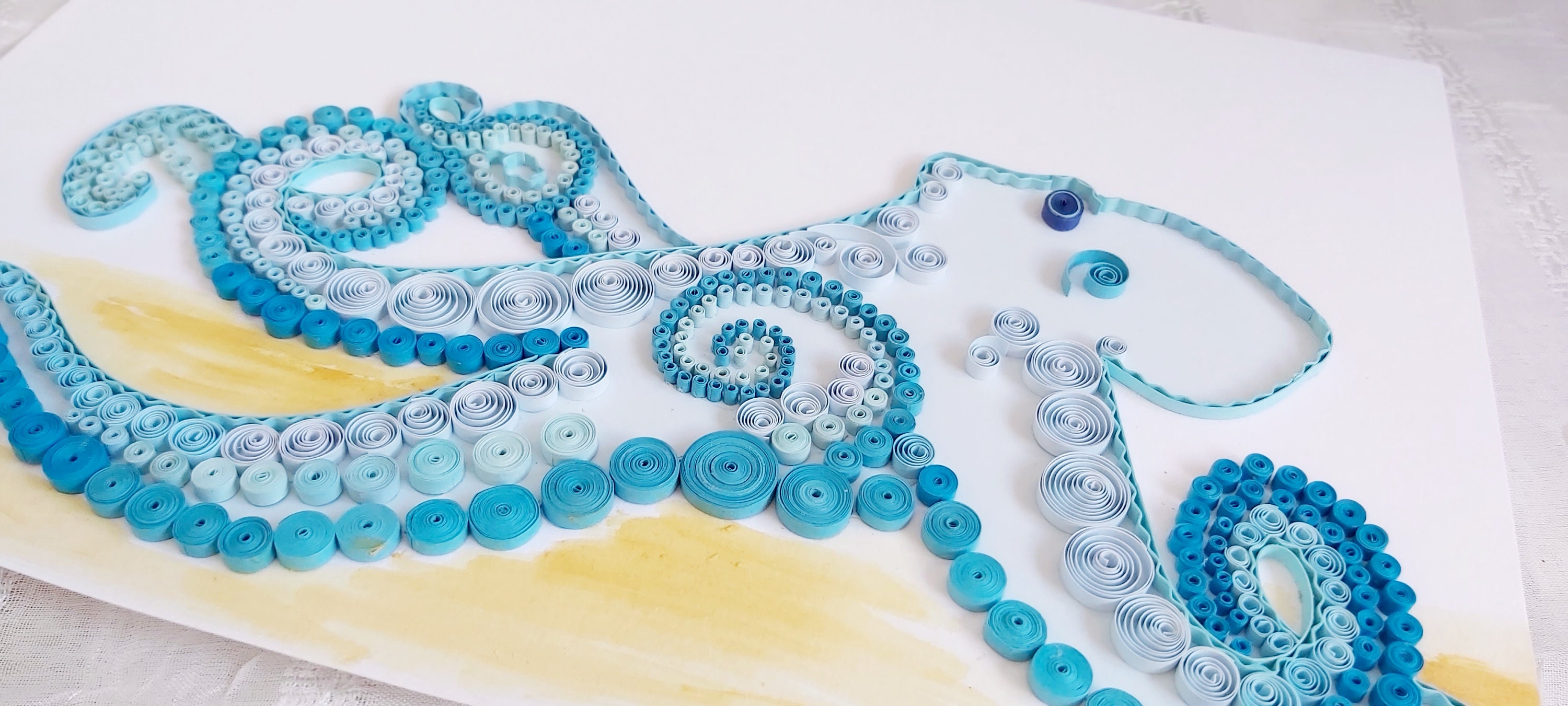 Quilling Octopus Ocean Theme Nursery Beachy Decor Wall Art, Under the ...