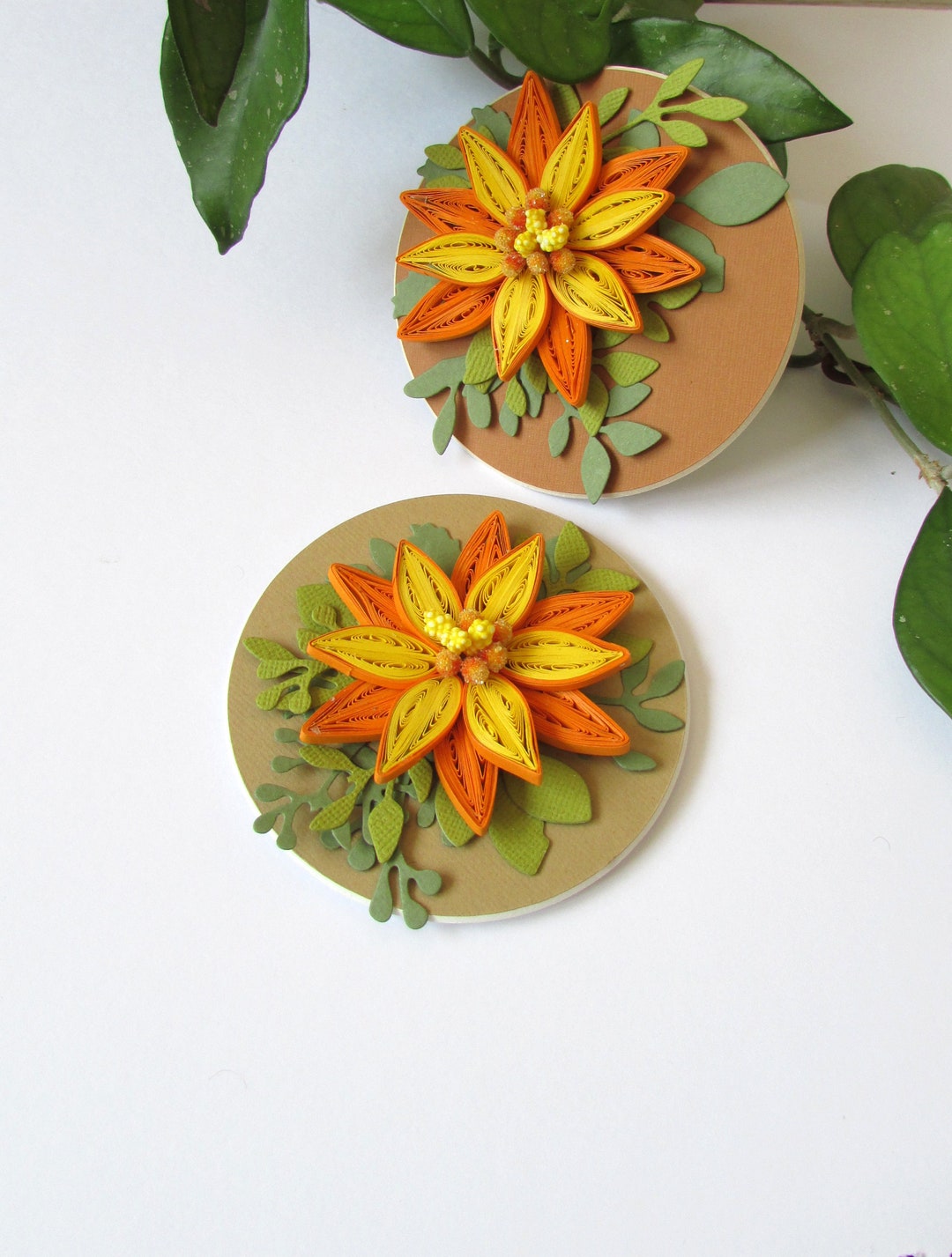 Round Quilling 3D Flowers Custom Fridge Magnet, 40th Anniversary ...