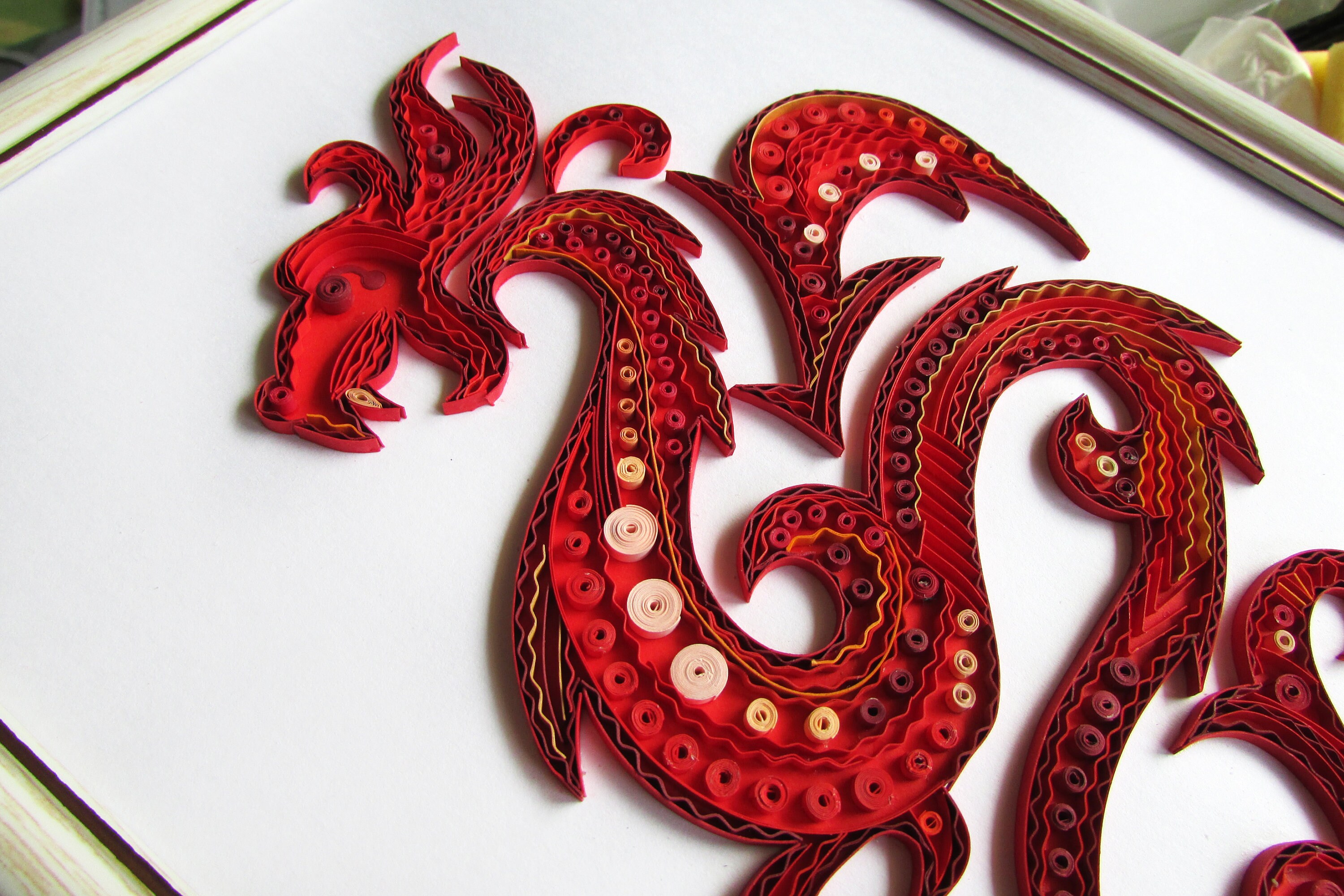 Chinese Dragon Decor Cute Dragon Pattern Quilling Wall Art | Etsy