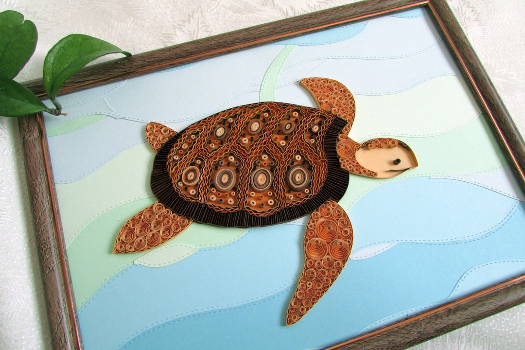 Paper Quilling Sea Turtle Ocean Wall Art, Reptile Nautical Beachy Decor ...
