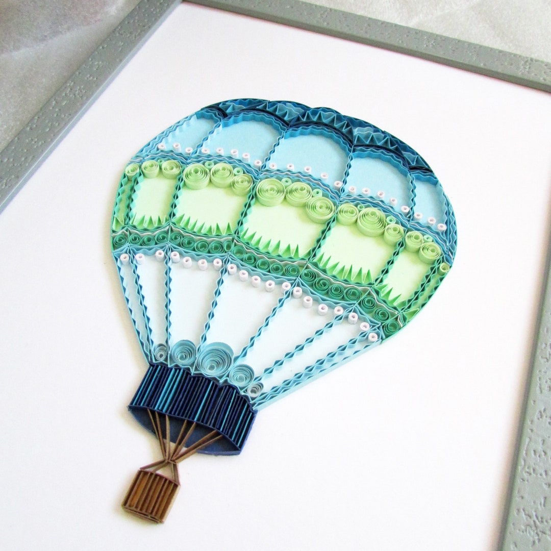 Paper Quilling Hot Air Balloon Travel Toddler Room Decor, Baby Nursery ...