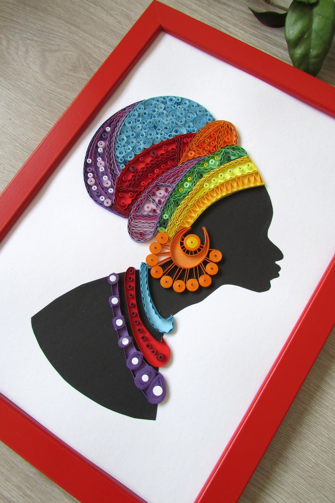 Filigree Quilling Faceless Portrait, Black Woman With Turban African ...