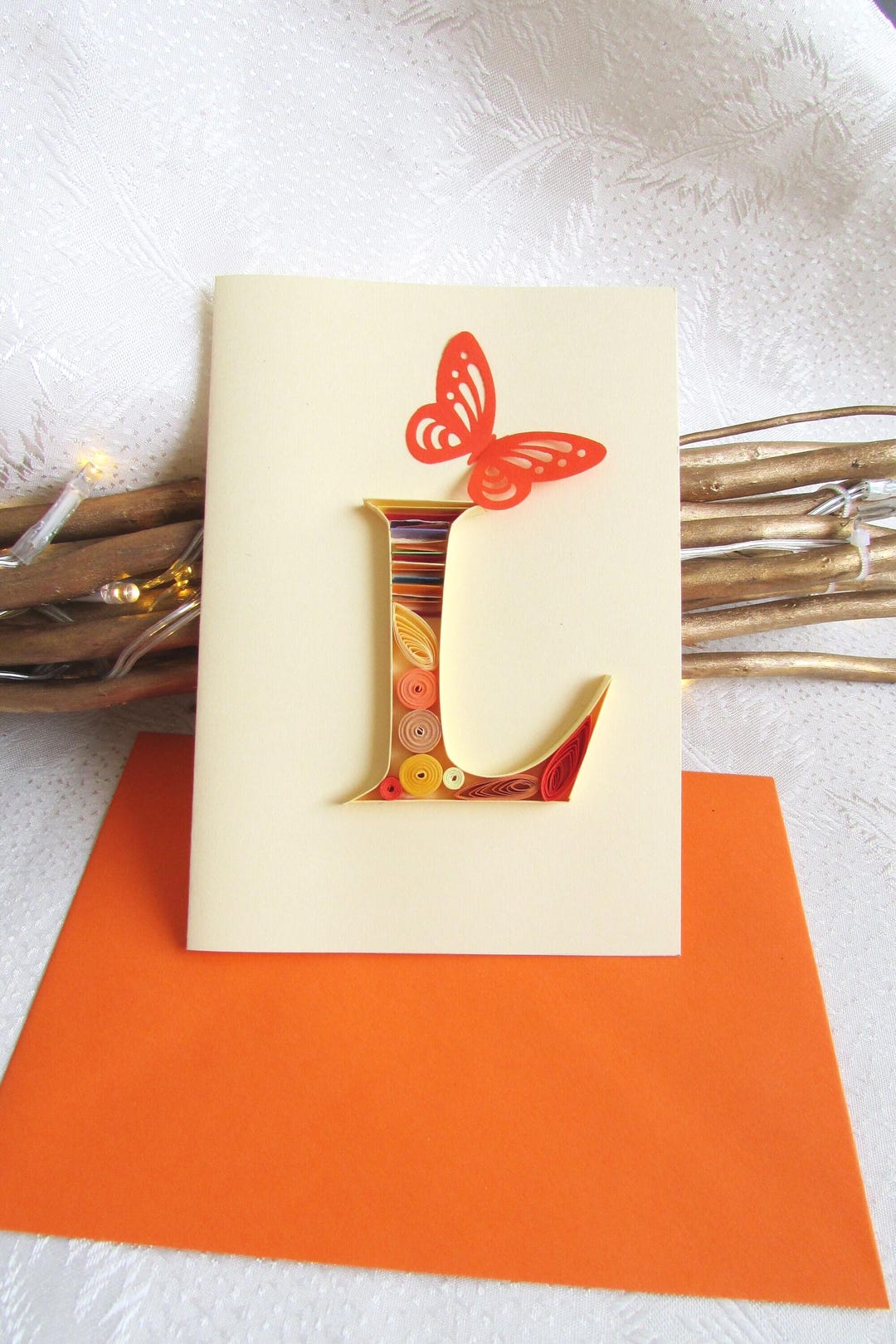 3D Decorative Letters L Stationary Typography, Paper Quilling Filigree ...