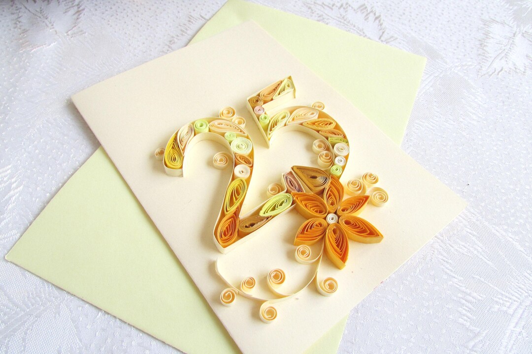 Paper Quilling 25th Birthday Milestone Card, Wedding Table Number ...
