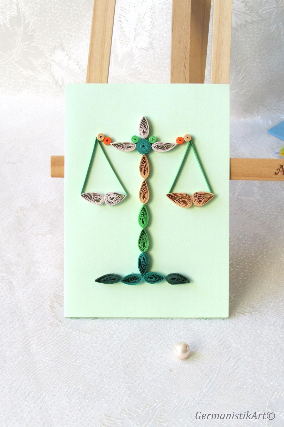 Paper Quilling Libra Zodiac Sign, September October Birthday Card ...