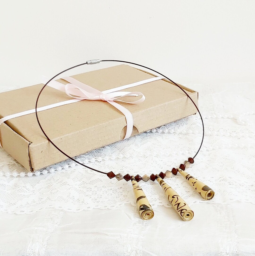 Paper Quilling Craft Discreet Day Choker Collar, Brown Chocolate ...