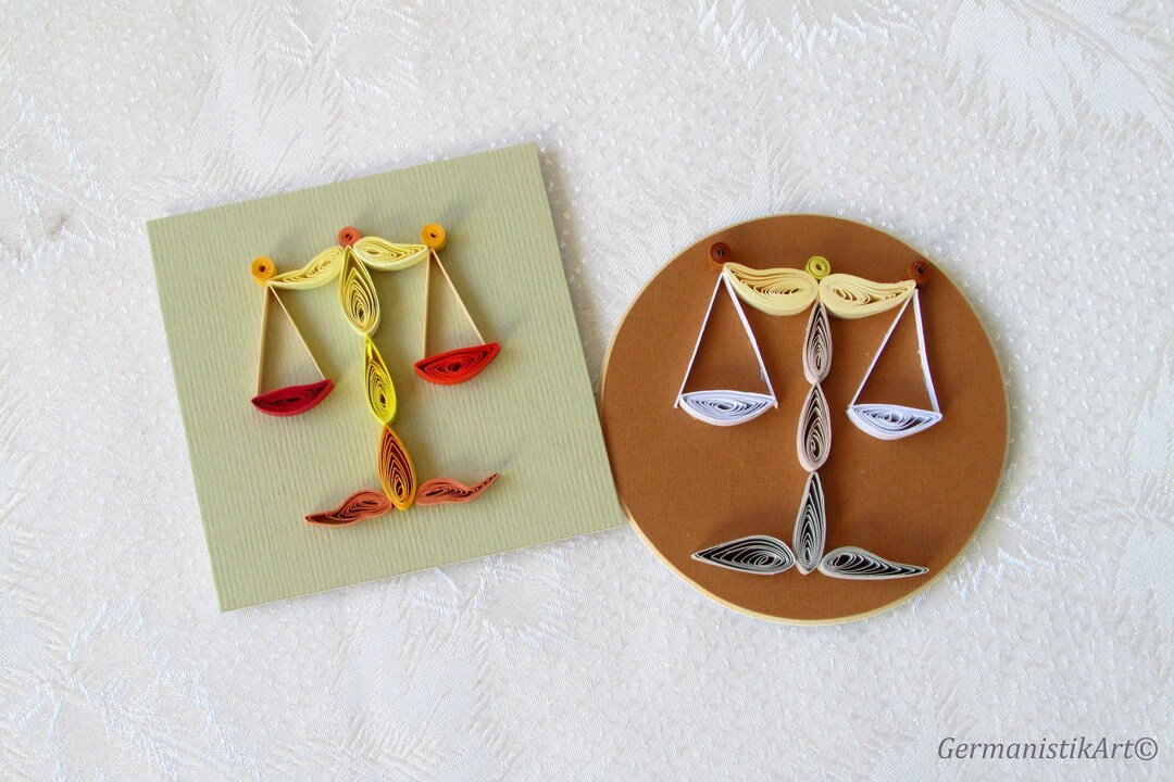 Rolling Paper Quilling Libra Birth Sign Fridge Magnets, Libra Birthday ...