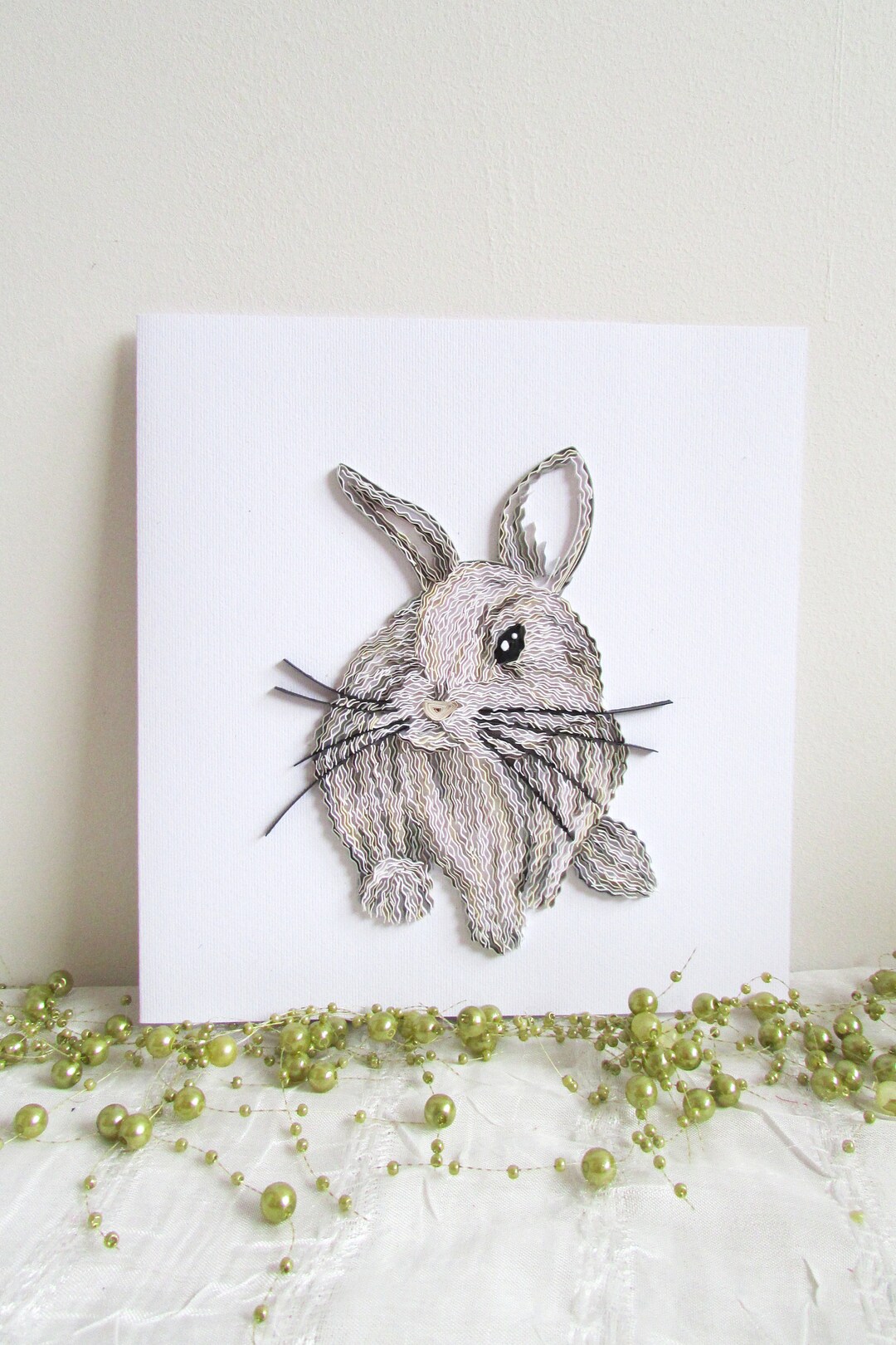 Paper Quilling Bunny Nursery Decor, Unframed Chinese New Year of the ...