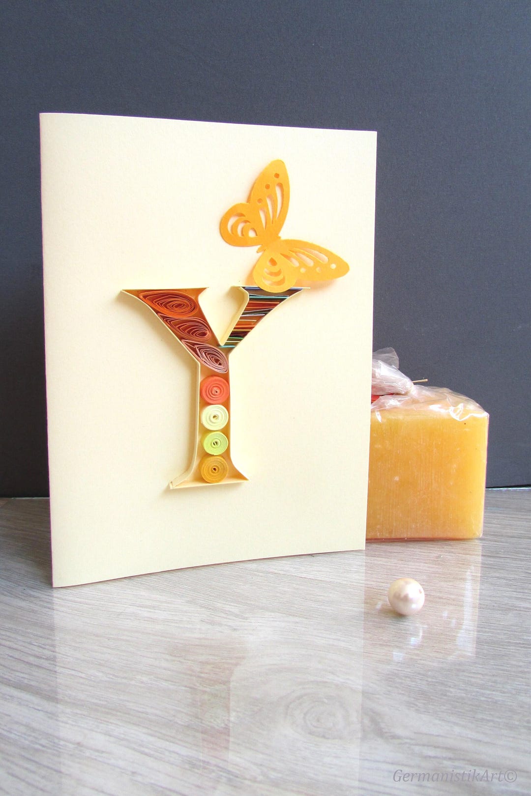 3D Paper Quilling Initial Letters Y, English Language Monogram Birthday ...
