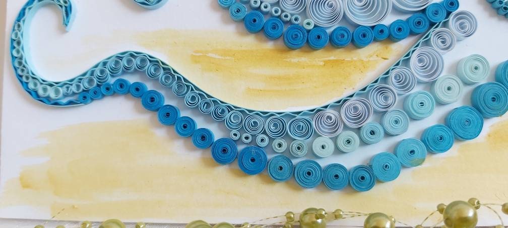 Quilling Octopus Ocean Theme Nursery Beachy Decor Wall Art, Under the ...