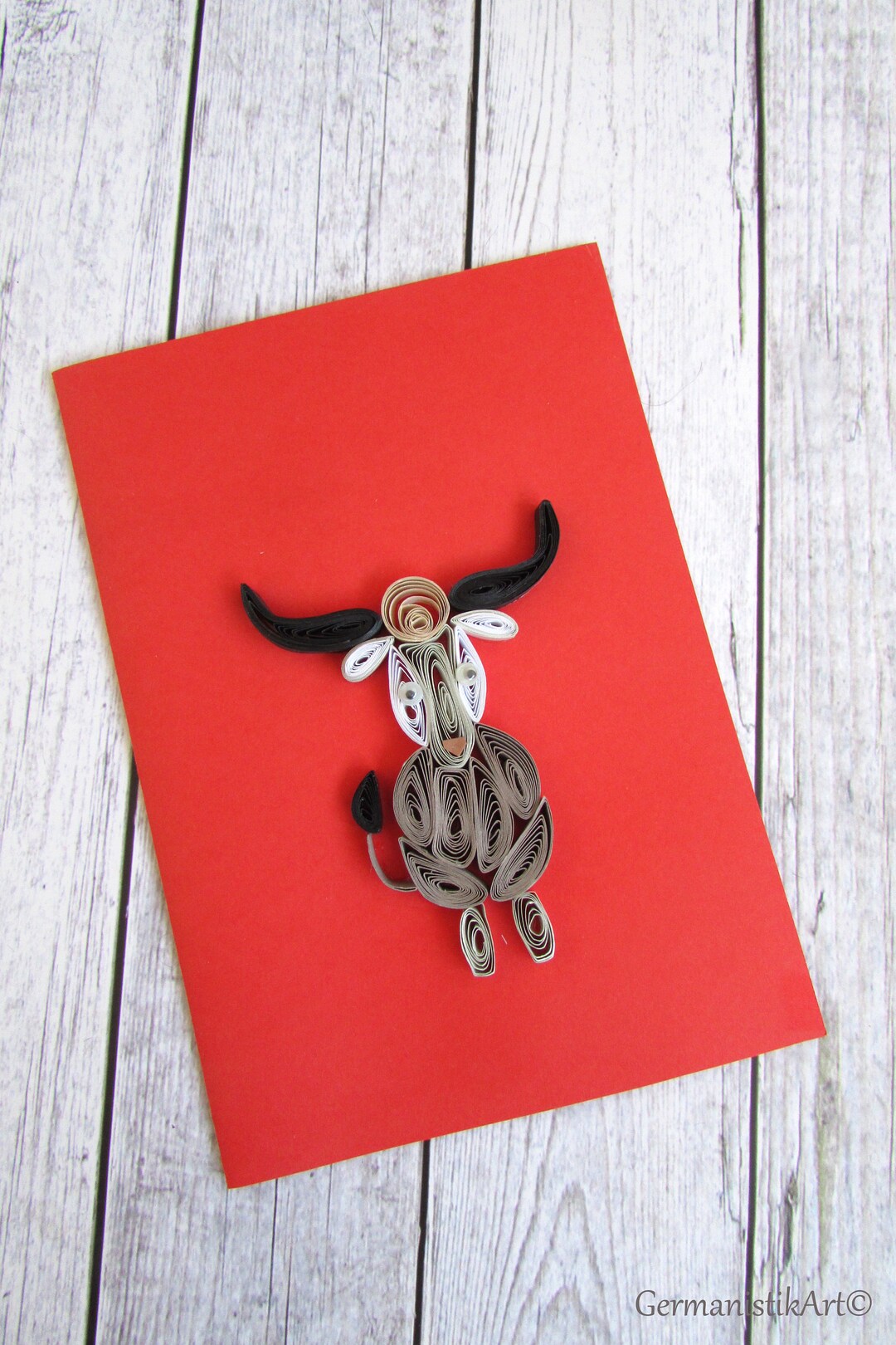 Taurus Birthday Greeting Card, Paper Quilling Zodiac Artwork, Astrology ...