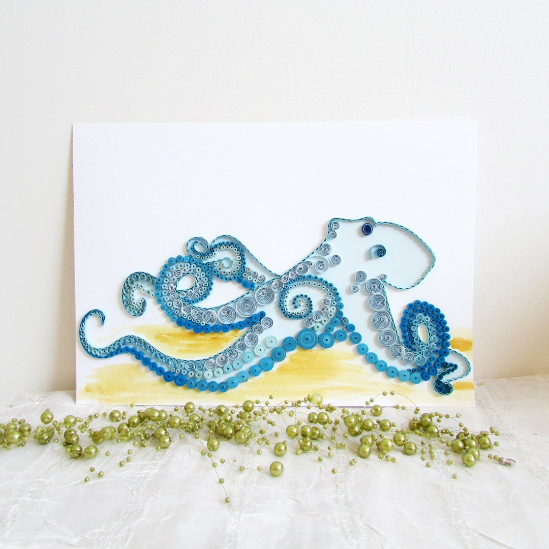 Quilling Octopus Ocean Nursery Beachy Decor Wall Art, Under the Sea New ...