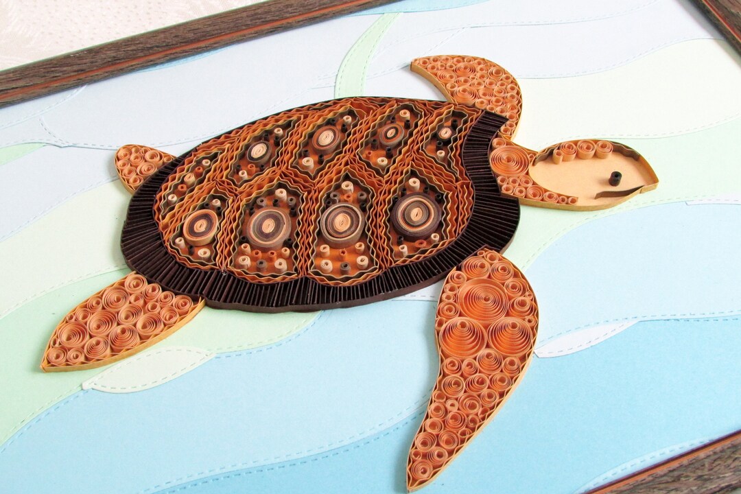 Paper Quilling Decor Sea Turtle Ocean Theme Nursery Wall Art - Etsy