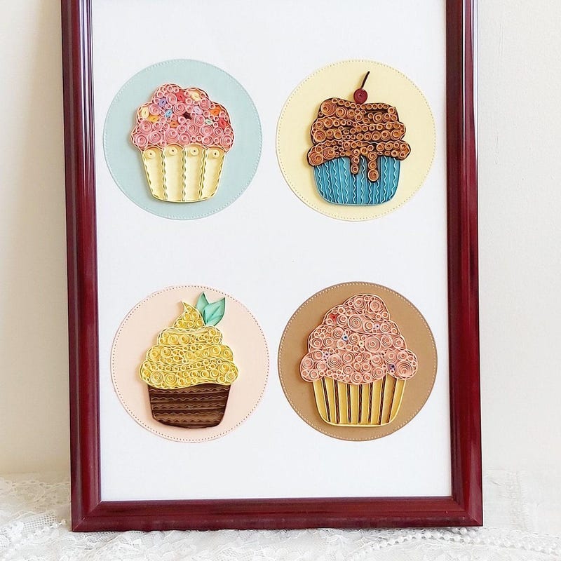 Quilled Cupcakes - Etsy