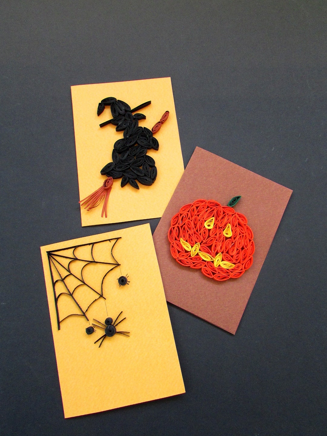 Quilling Art Primitive Halloween Wicked Witch Black Spider Congrats ...