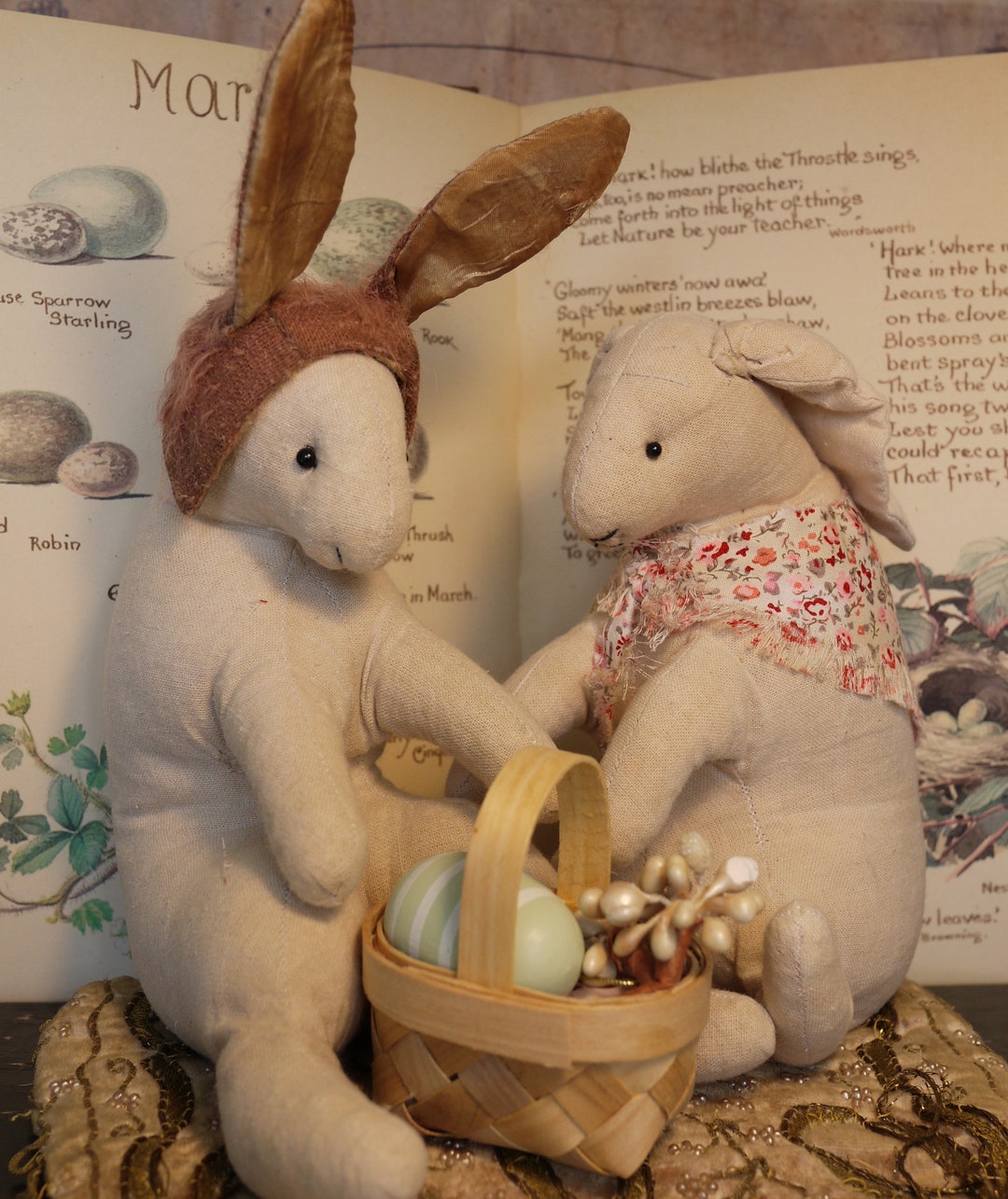 Antique Easter Bunny and Bunny With Bunny Ears Hat PDF Pattern - Etsy