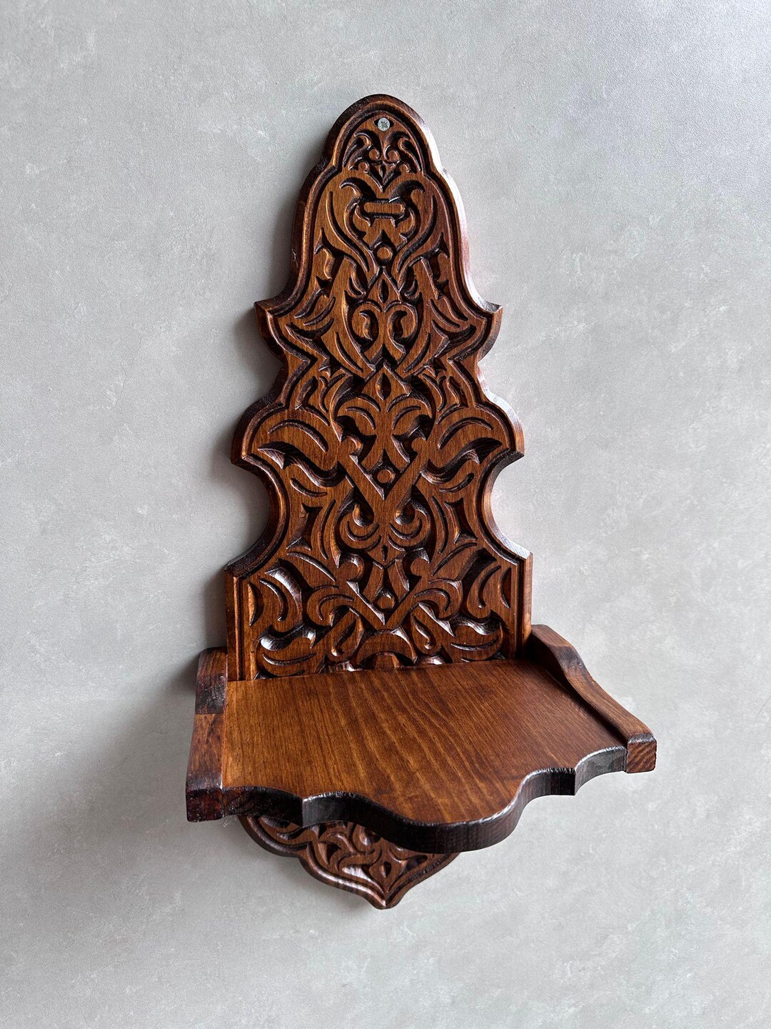 Wooden Carved Oil Lamp Holder Shelf 47x18x21 Cm. - Etsy