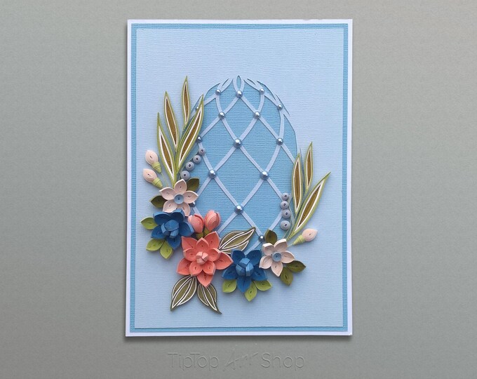 Handmade Easter Quilling Card Quilled Flowers Greeting Card | Etsy