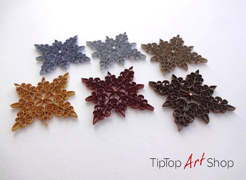 Handmade Christmas Tree Ornament - Metallic Paper Quilling Winter ...