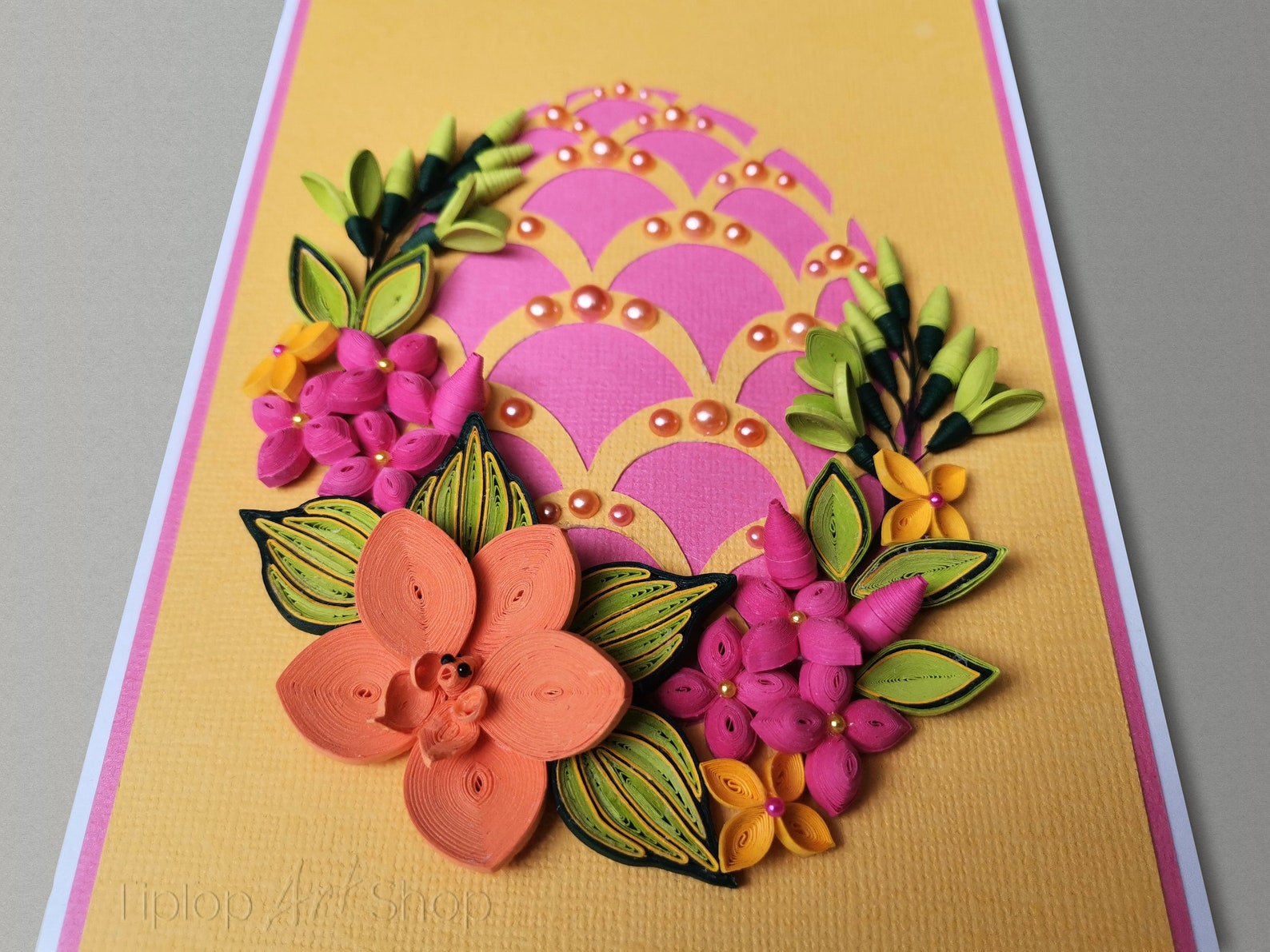 Handmade Easter Quilling Card Quilled Tropical Flowers Greeting Card by ...