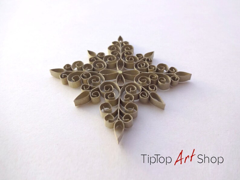 Handmade Christmas Tree Ornament - Metallic Paper Quilling Winter ...