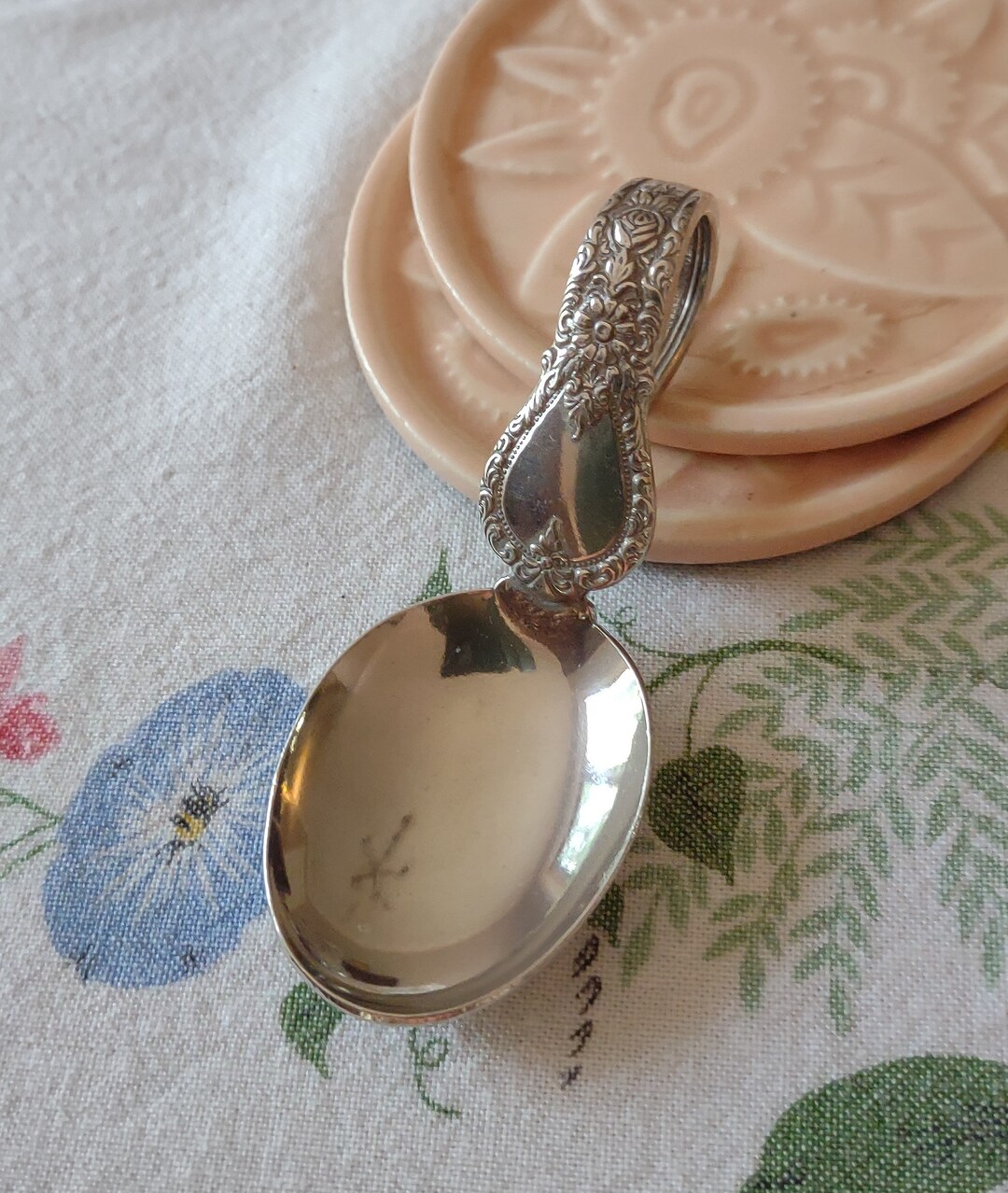 Baby Child Loop Napkin-ring Spoon, Polished, WEB Pewter, Silver Tone ...