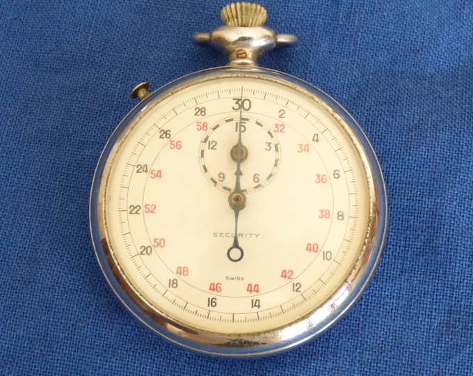 Security Stopwatch, Swiss, Mechanical, Chronometer, Vintage Collectible ...