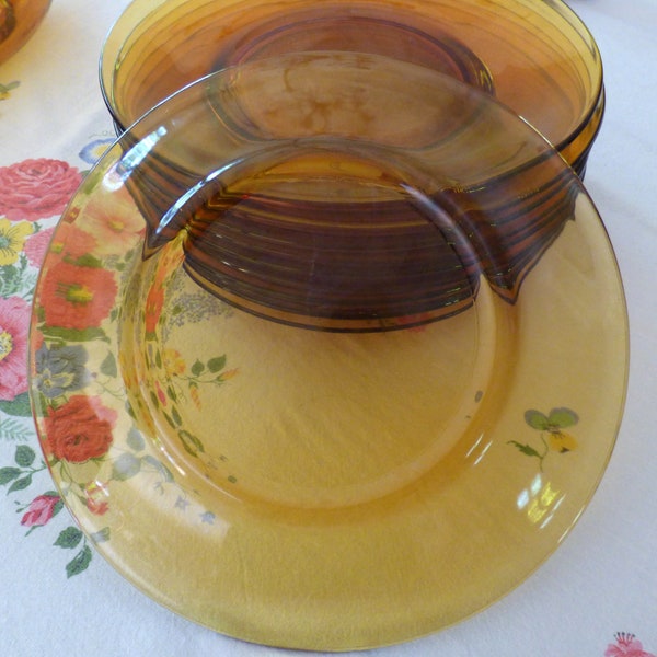Amber Glass Plates - Etsy